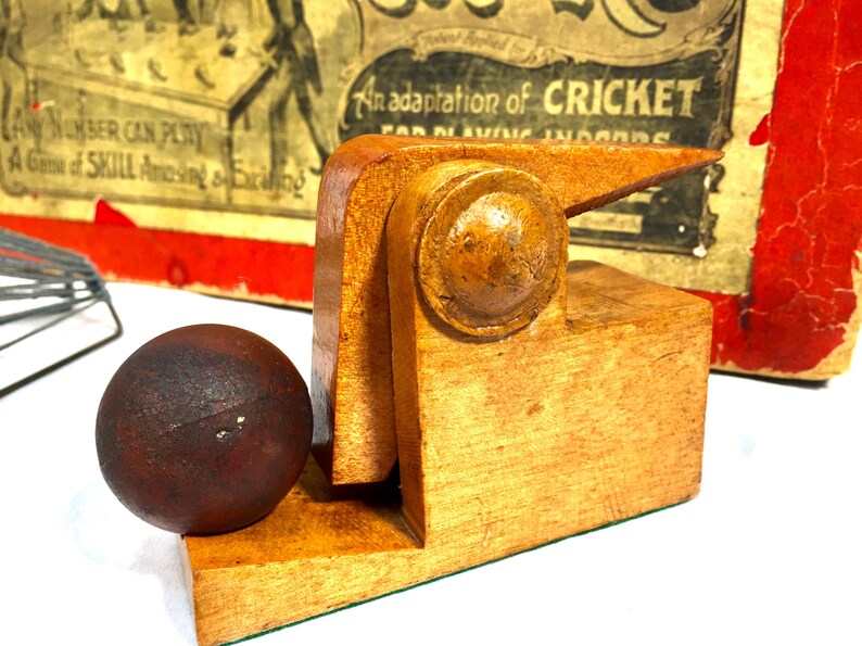 Antique Tabletop Cricket Game Toy in Original Box by the Cricko Company ...