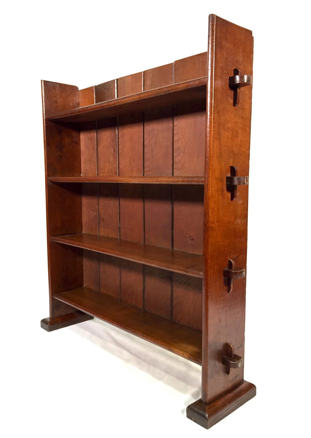 Antique Arts & Crafts Wooden Oak Bookcase / Book Shelf / Display Rack ...