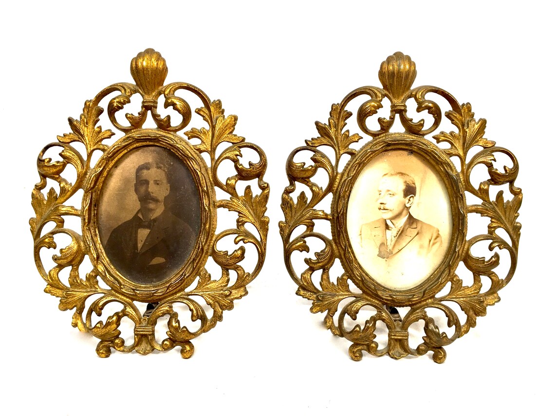 Antique Pair of Victorian Brass Photo Frames/ Picture Frame / Art ...