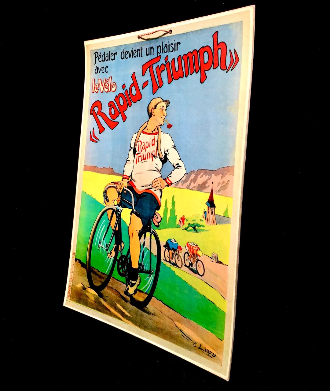 Antique Advertising - French Showcard Sign for Rapid Triumph Bicycles ...