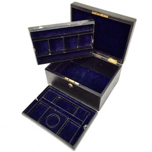 Antique Victorian Leather Jewellery Box Chest by Parkins & Gotto ...