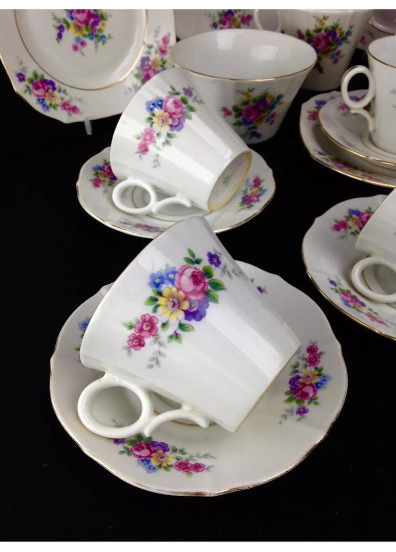 Czech Slovakia Tea Set / Afternoon Tea / Vintage / Floral / for 4 ...