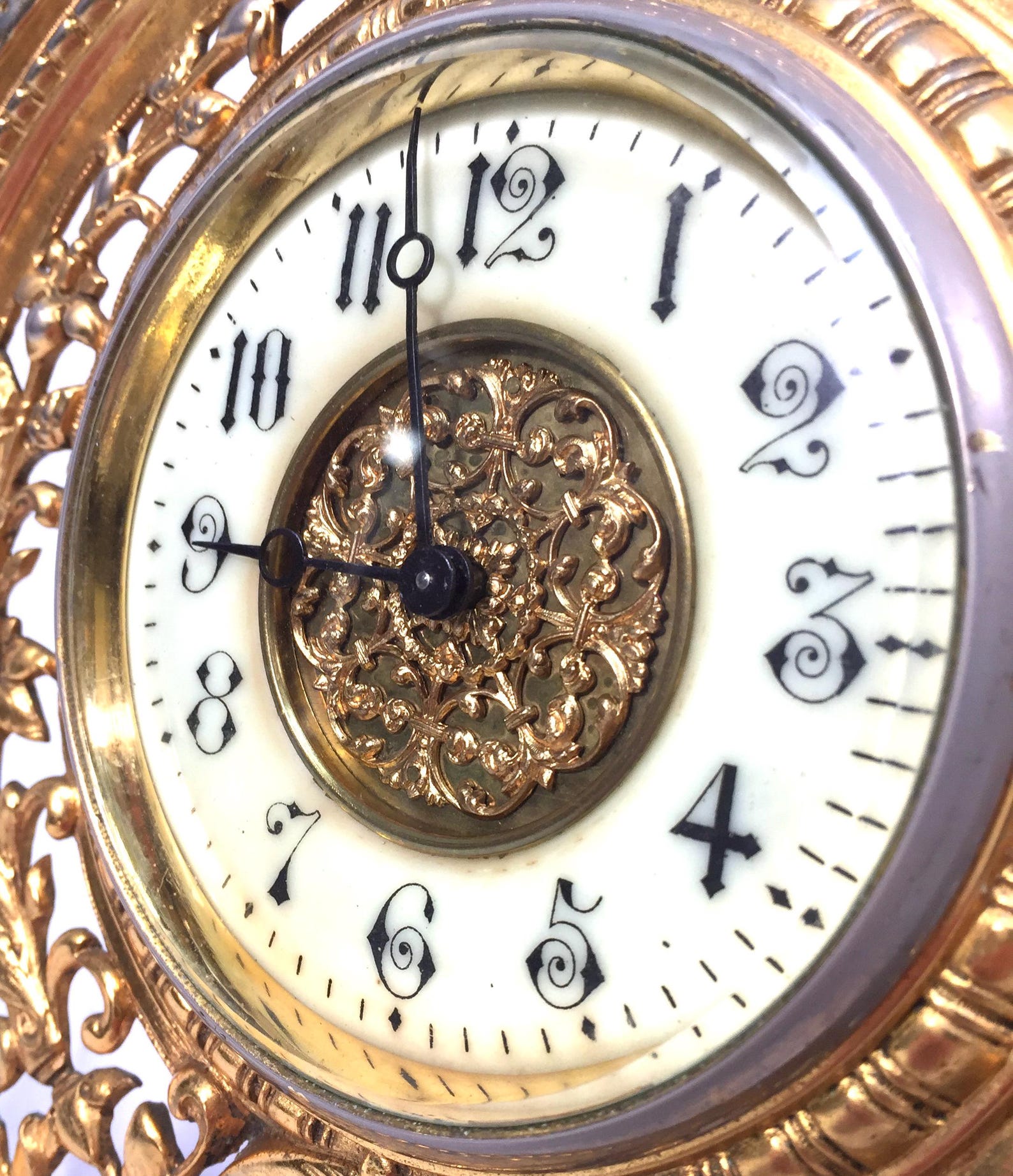 Antique Victorian Presentation Mantle Free Standing Gilt Metal Clock C ...