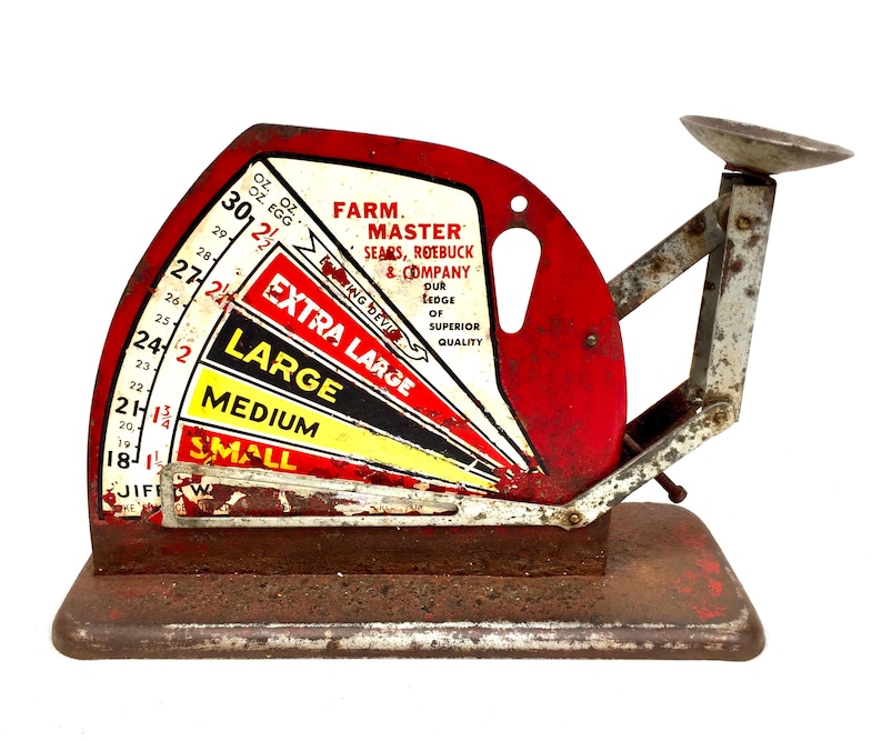 Antique Red Jiffy Way Egg Scale by Farm Master Sears, Roebuck & Company ...