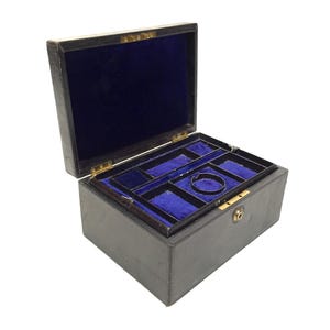 Antique Victorian Leather Jewellery Box Chest by Parkins & Gotto ...