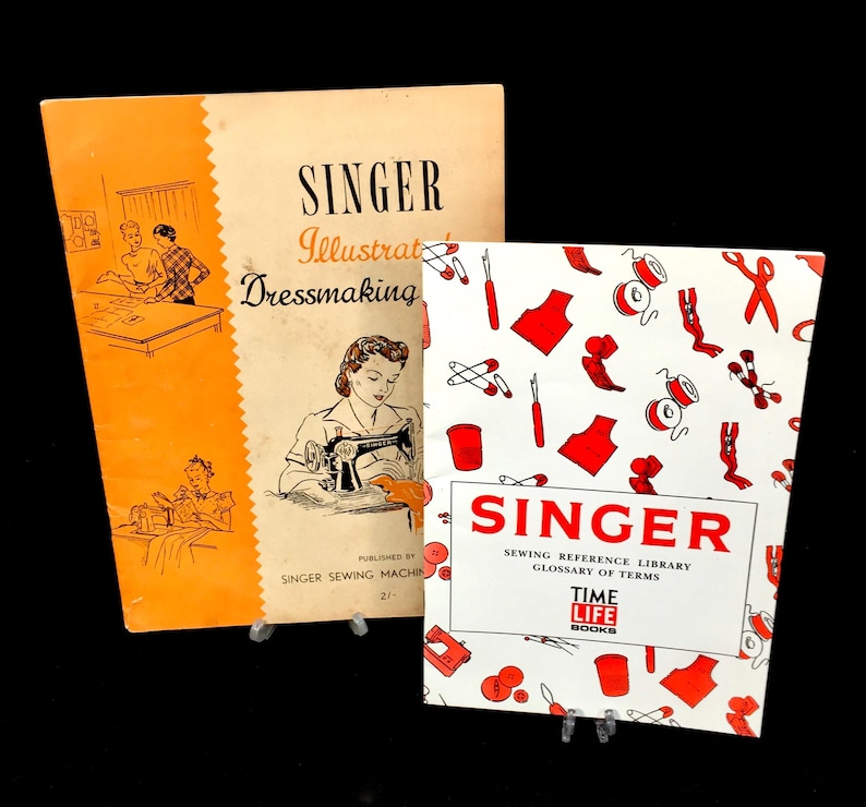 Pair of Singer Sewing Machine Books - Dressmaking Guide & Reference ...