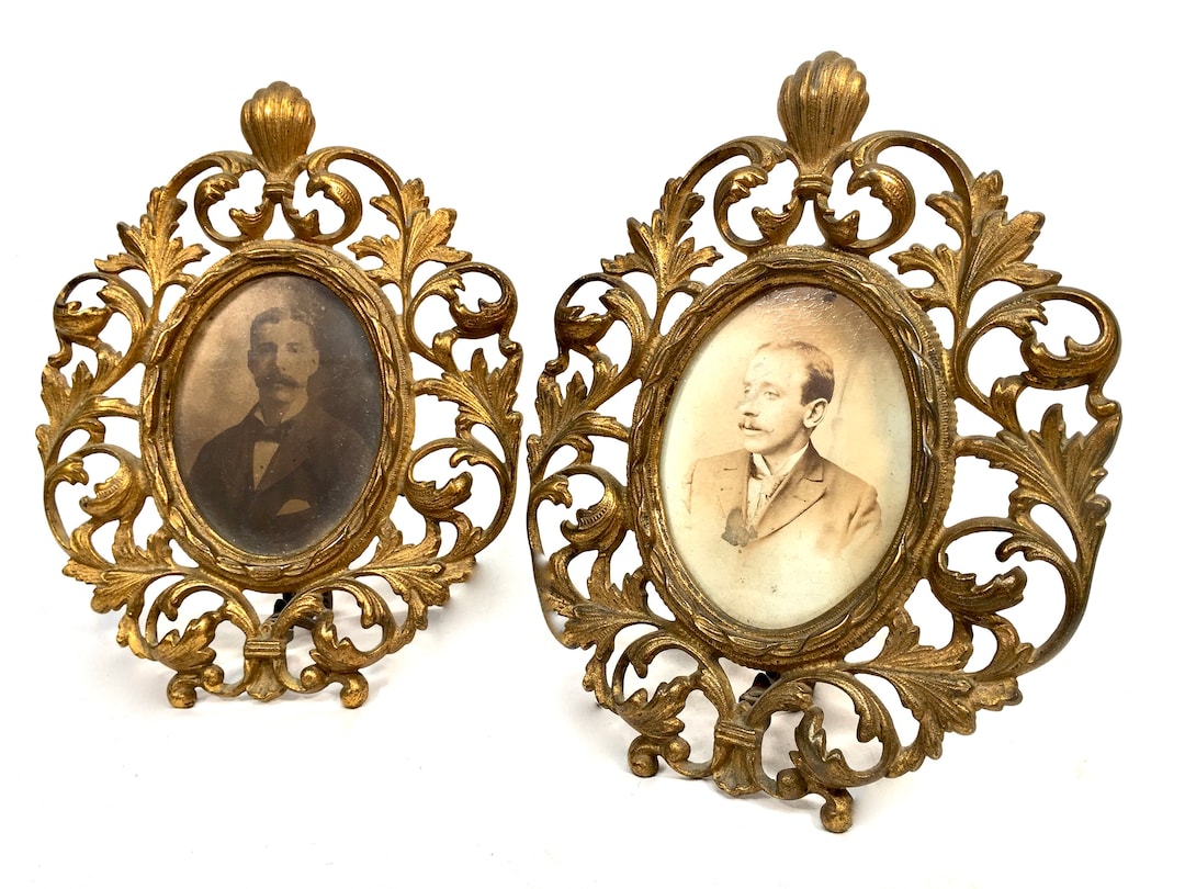 Antique Pair of Victorian Brass Photo Frames/ Picture Frame / Art ...
