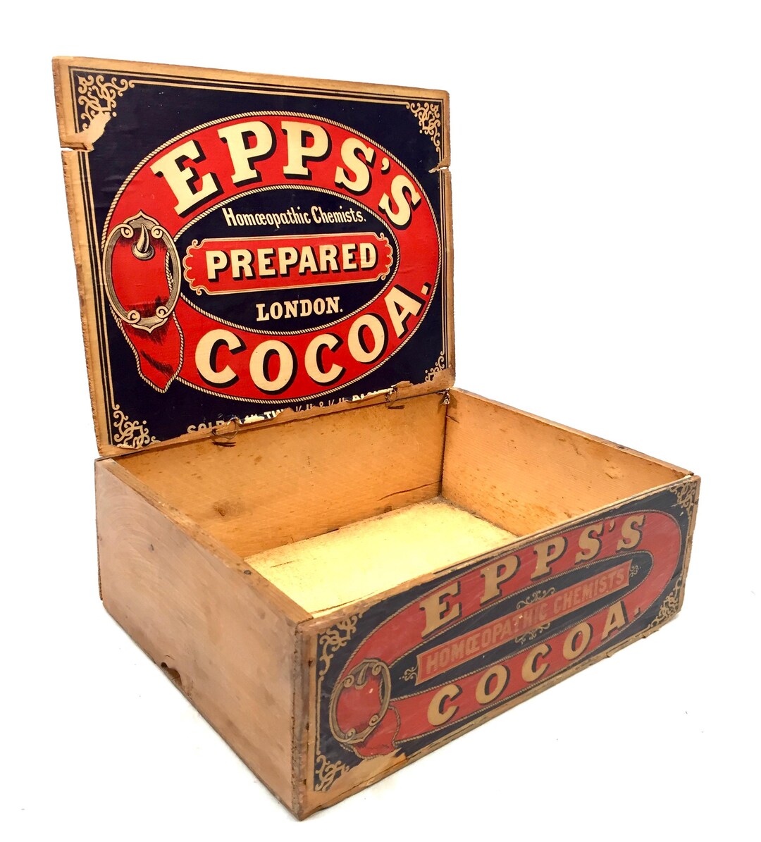 Antique Advertising - Epps Cocoa Homeopathic Chemists Wooden Shop ...