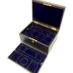 Antique Victorian Leather Jewellery Box Chest by Parkins & Gotto ...