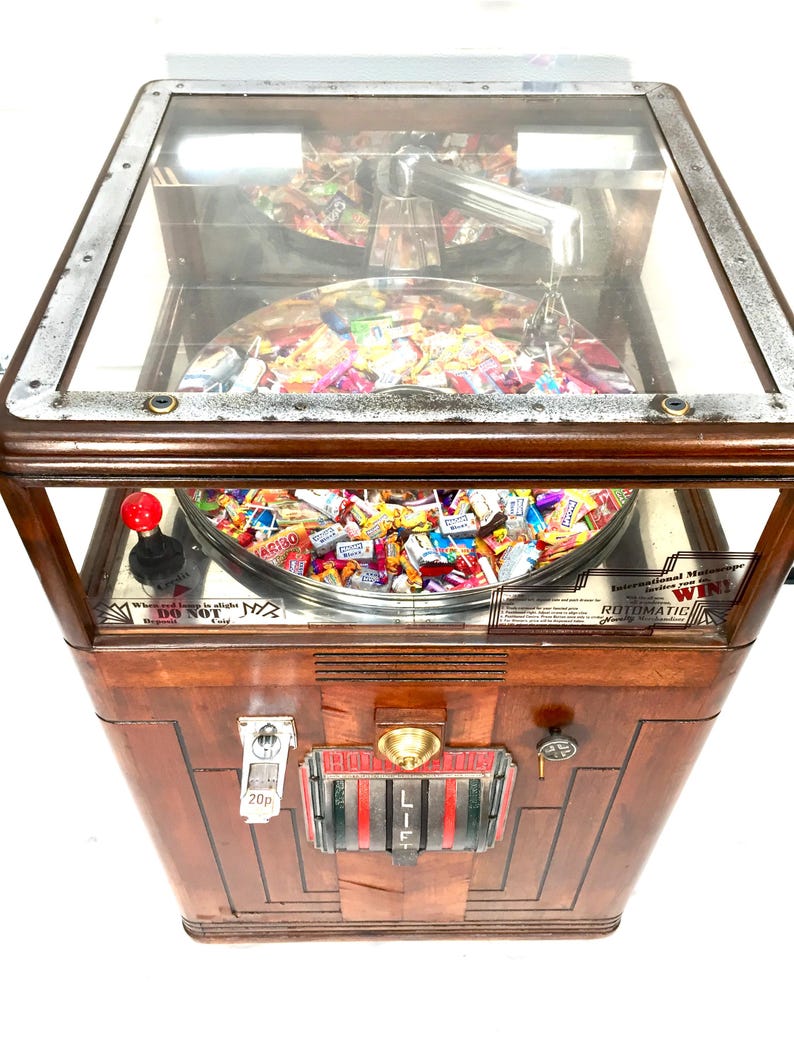 Antique 1930s Rotomatic Coin Operated Arcade Machine by Mutoscope Reel ...