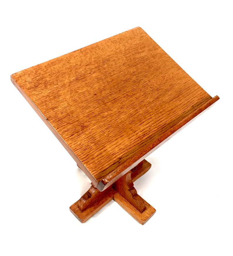 Antique Wooden Oak Tabletop Book Stand / Lectern / Cook Book Holder ...
