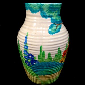 Antique Clarice Cliff - Sandon Lotus Jug Large / C1933 Art Deco Pottery ...