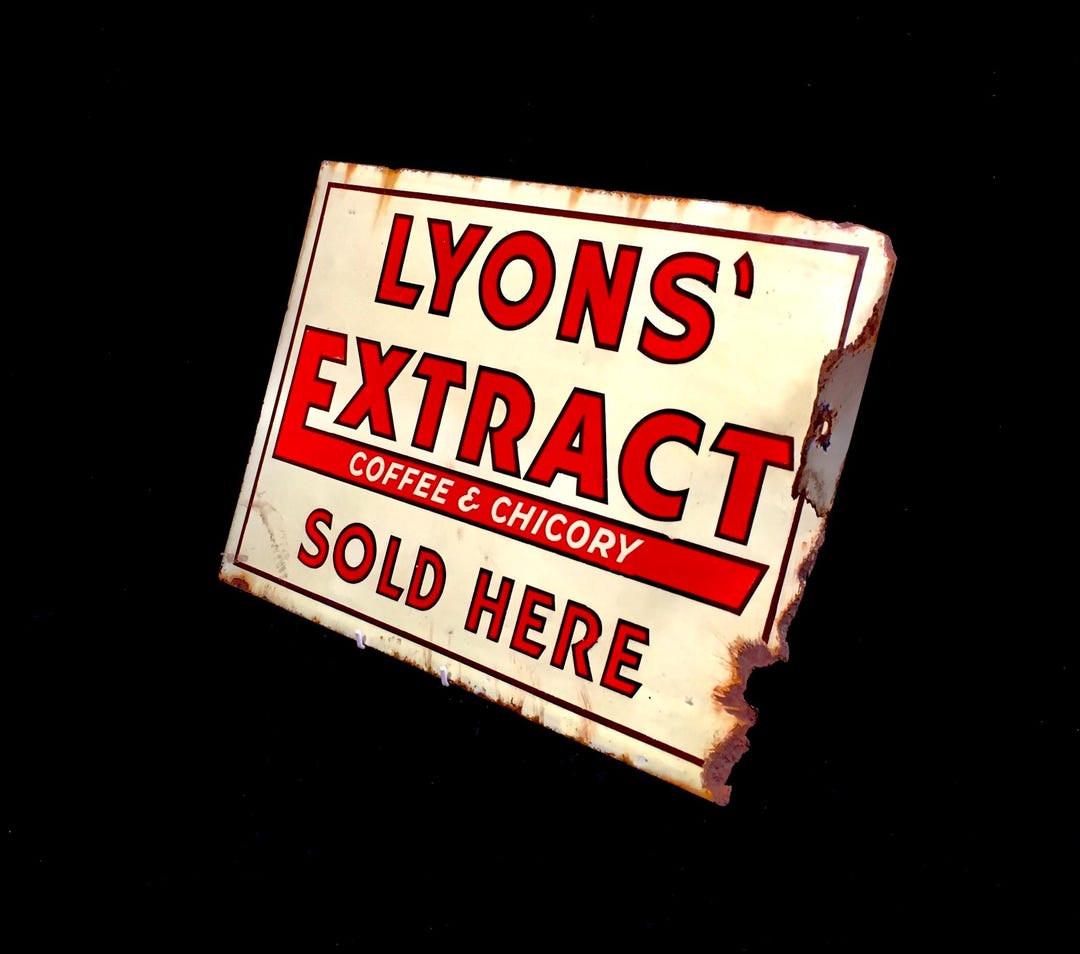 Antique Advertising 20th Century Enamel Sign for Lyons Extract Coffee ...