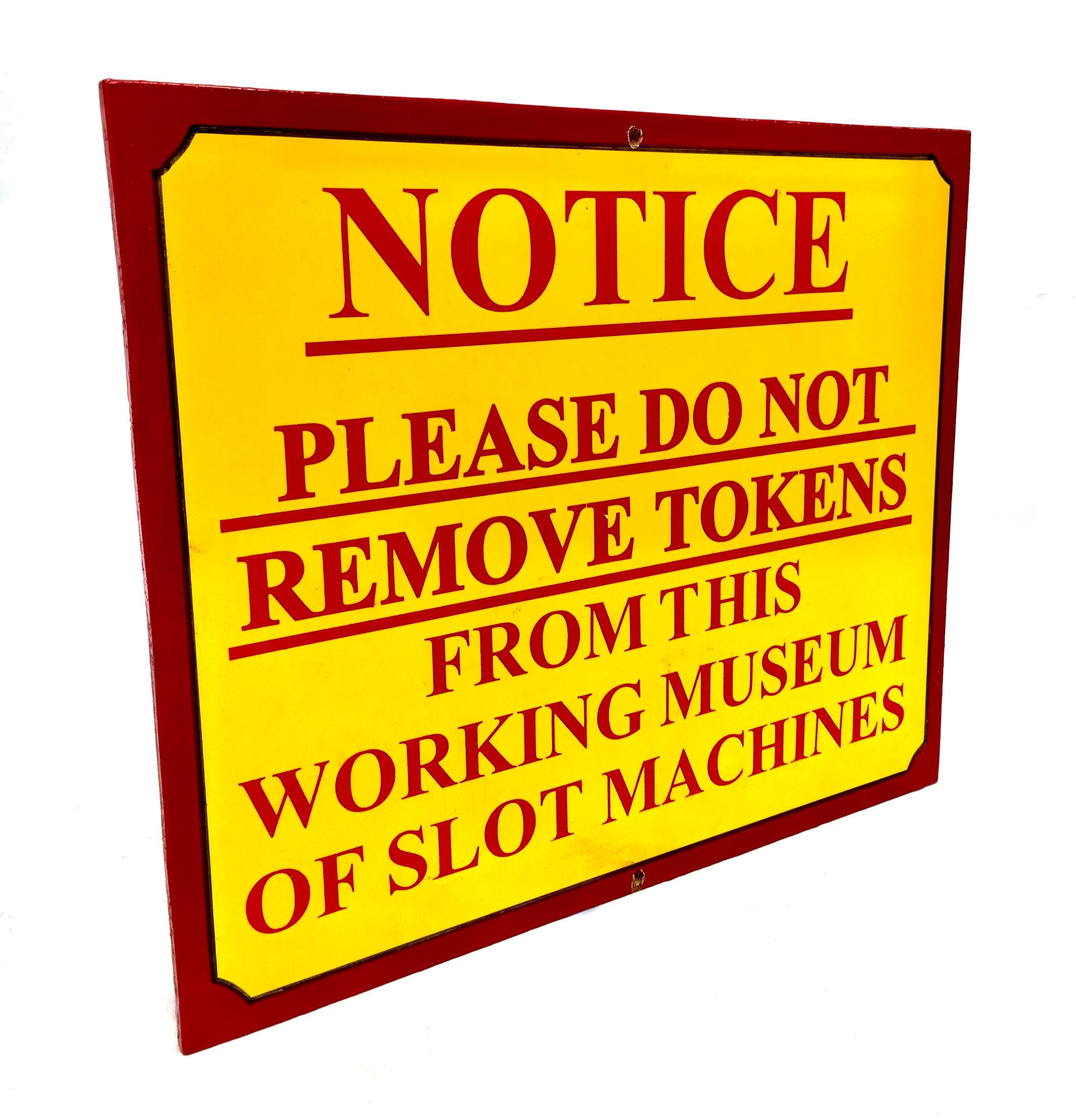 Vintage 20th Century Fairground Used Tokens Sign / Arcade / Paint on ...