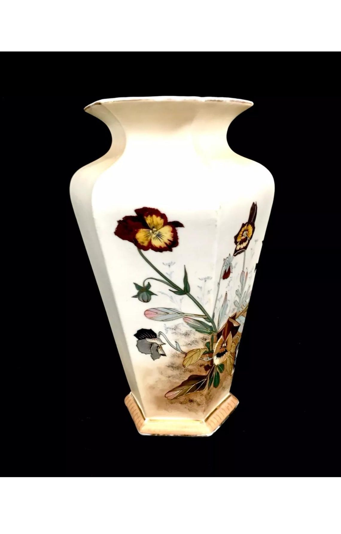 Pair of Antique Robert Hanke Vases Austrian Art / Floral Decoration / C ...