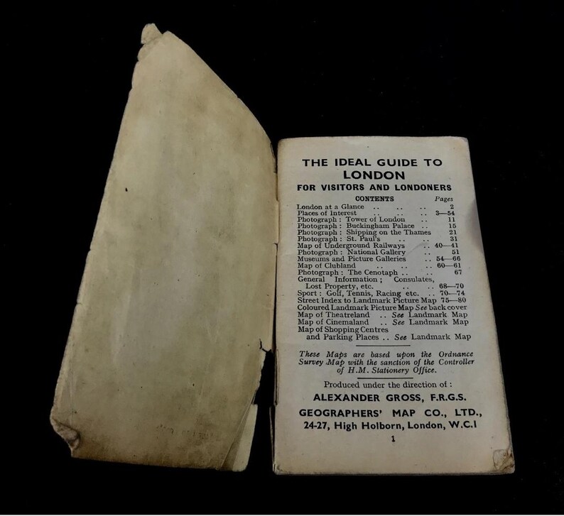 Alexander Gross - the Ideal Guide to London Map Book 1943 / Home Office ...