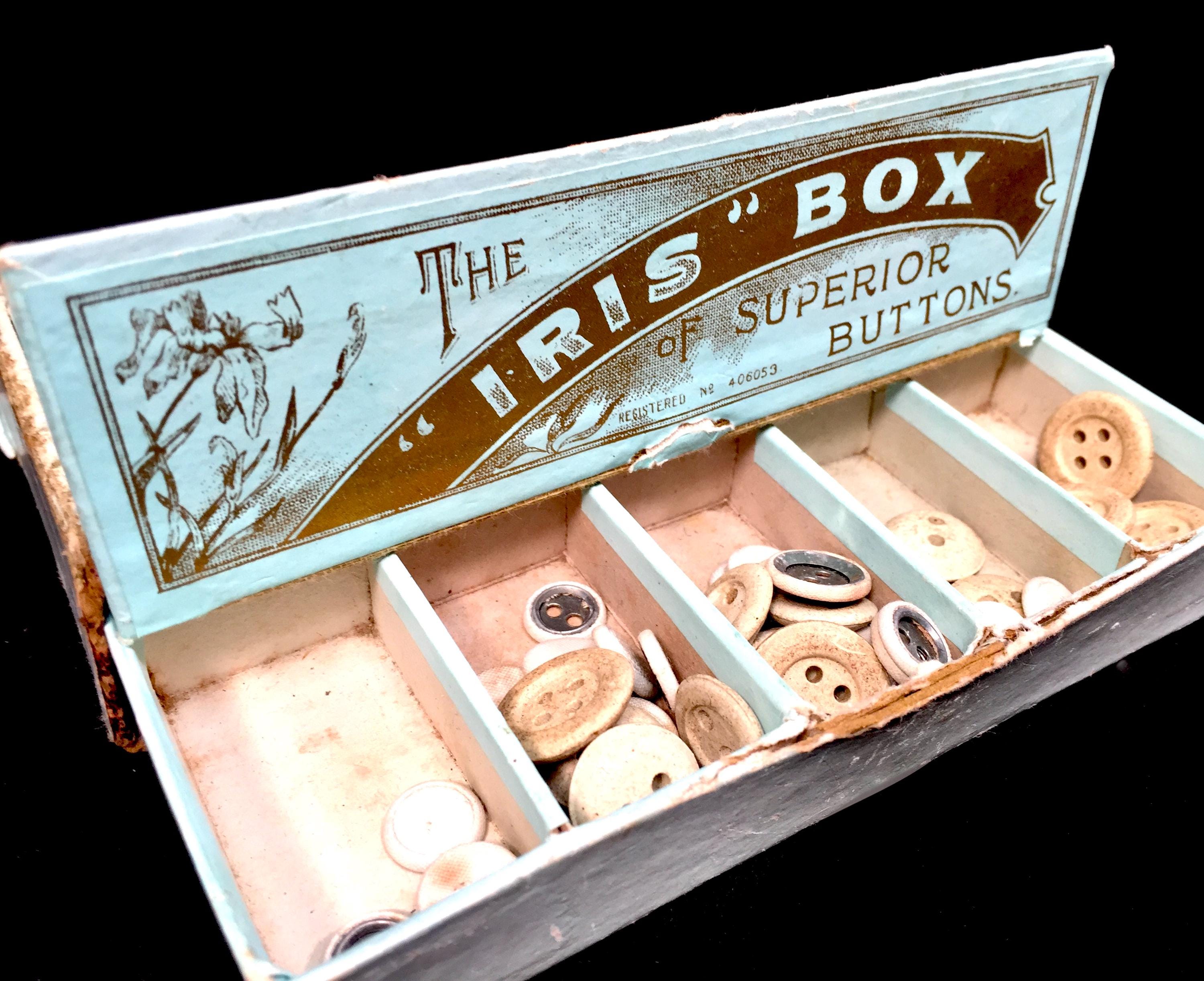 Antique Set of Iris Box Superior Buttons in Box / Vintage Fashion ...