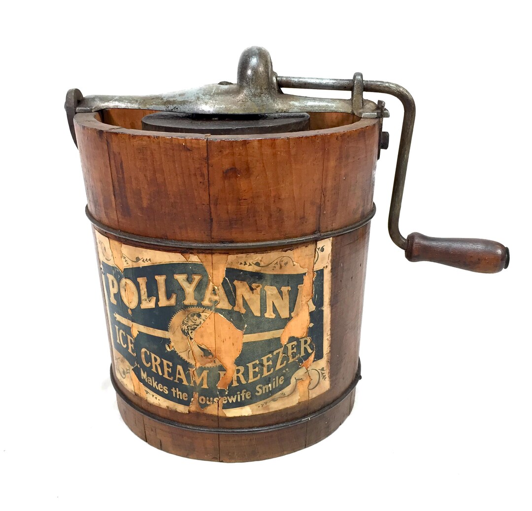 Antique Kitchenalia - Wooden Ice Cream Maker / Churn Hand-crank by ...