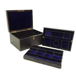 Antique Victorian Leather Jewellery Box Chest by Parkins & Gotto ...