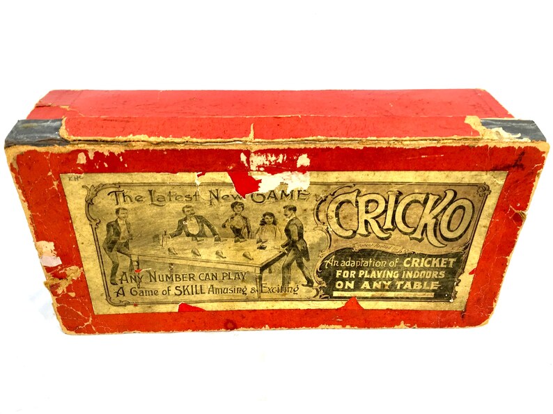 Antique Tabletop Cricket Game Toy in Original Box by the Cricko Company ...