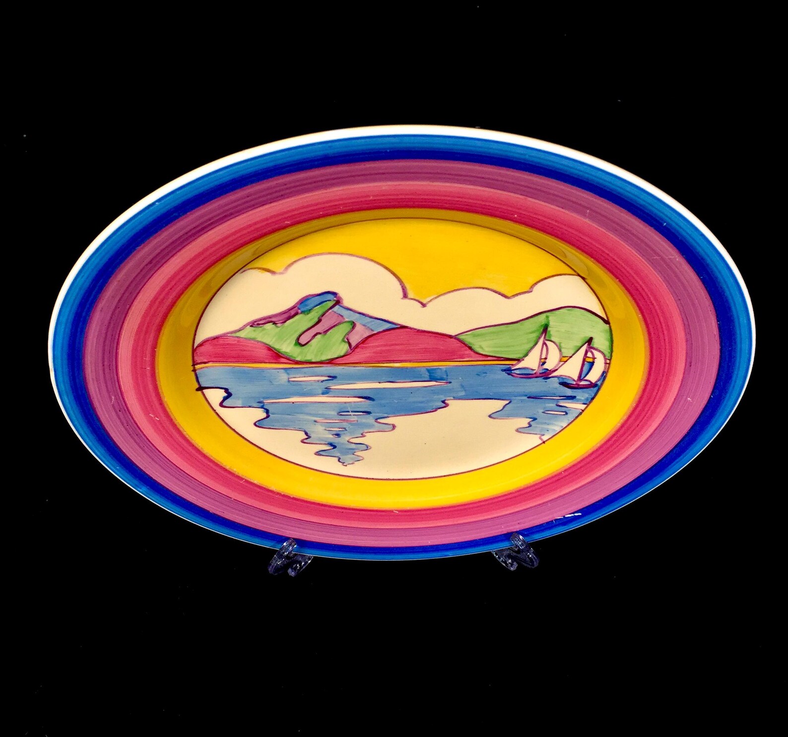 Antique Clarice Cliff - Gibraltar 9" Plate / Art Deco Pottery / Bizarre ...