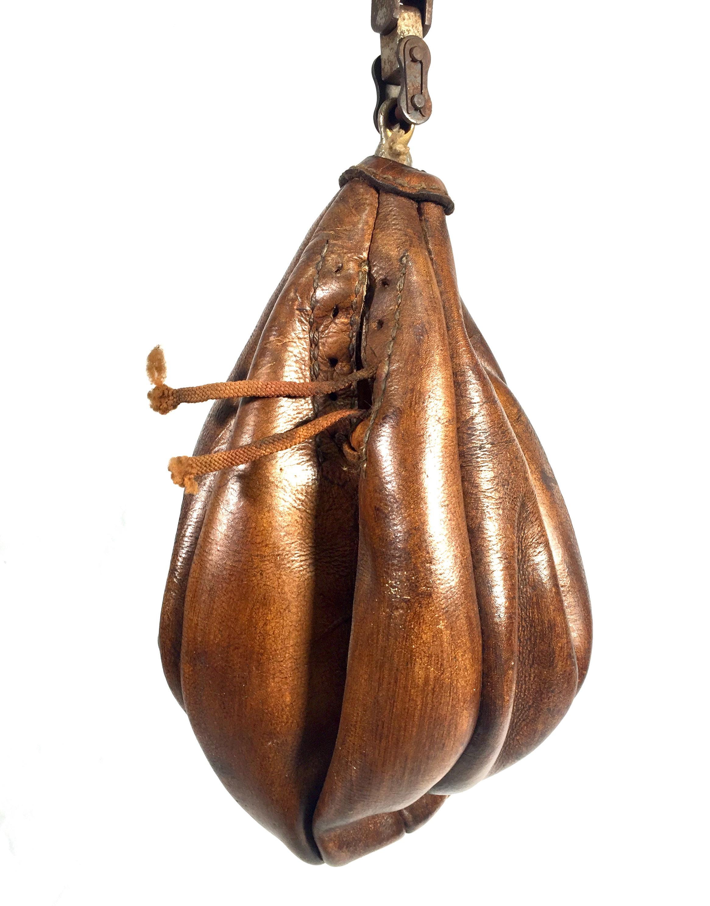 Antique Leather Boxing Speed Ball With Original Hanging Plate Vintage ...