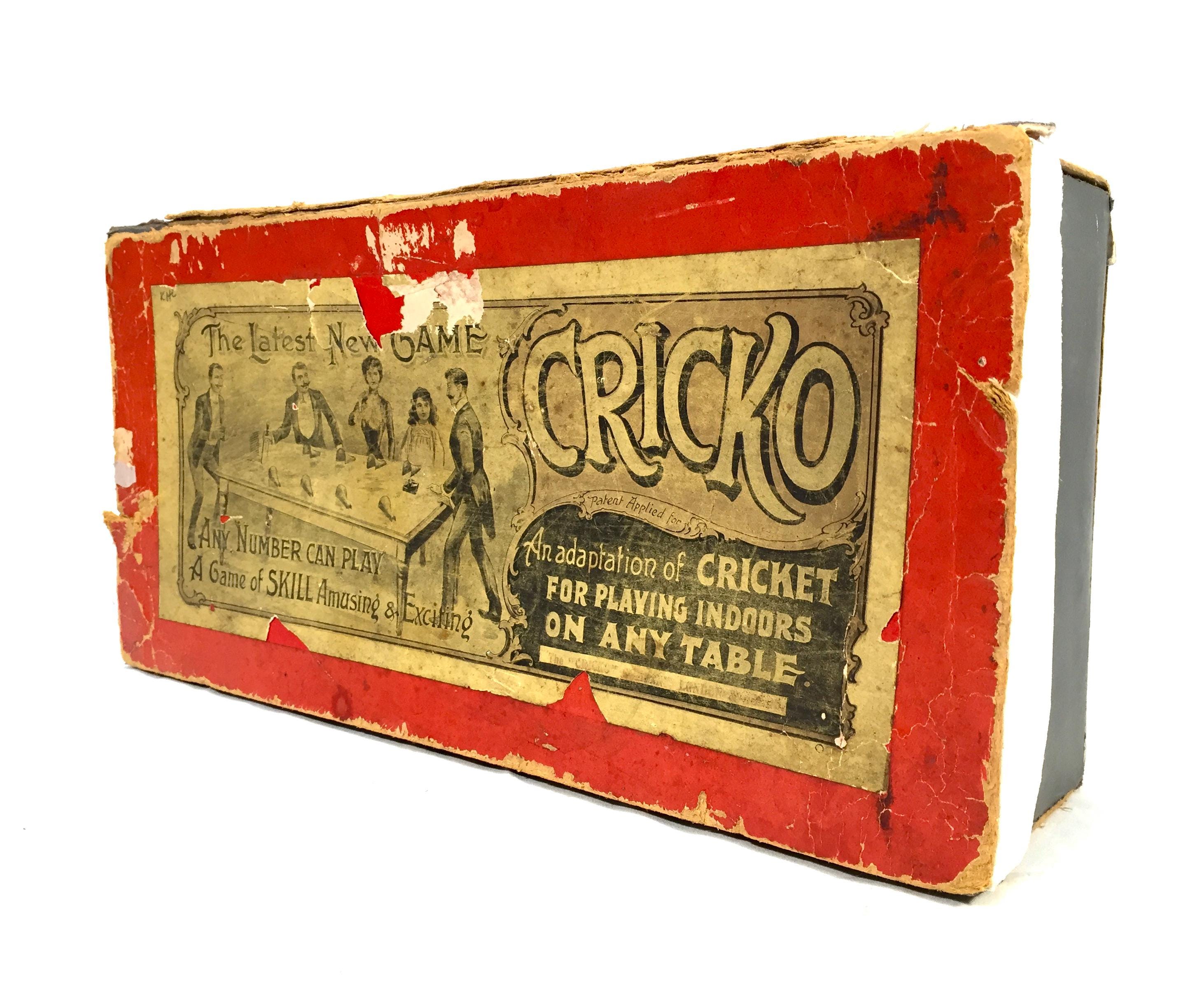 Antique Tabletop Cricket Game Toy in Original Box by the Cricko Company ...