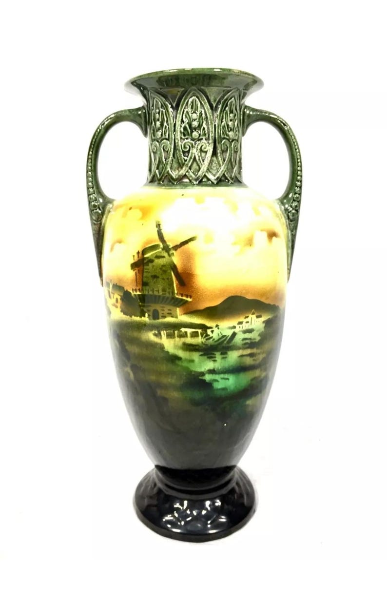 Antique Pair of Czechoslovakia Pottery Vases / Vase Showing Dutch ...