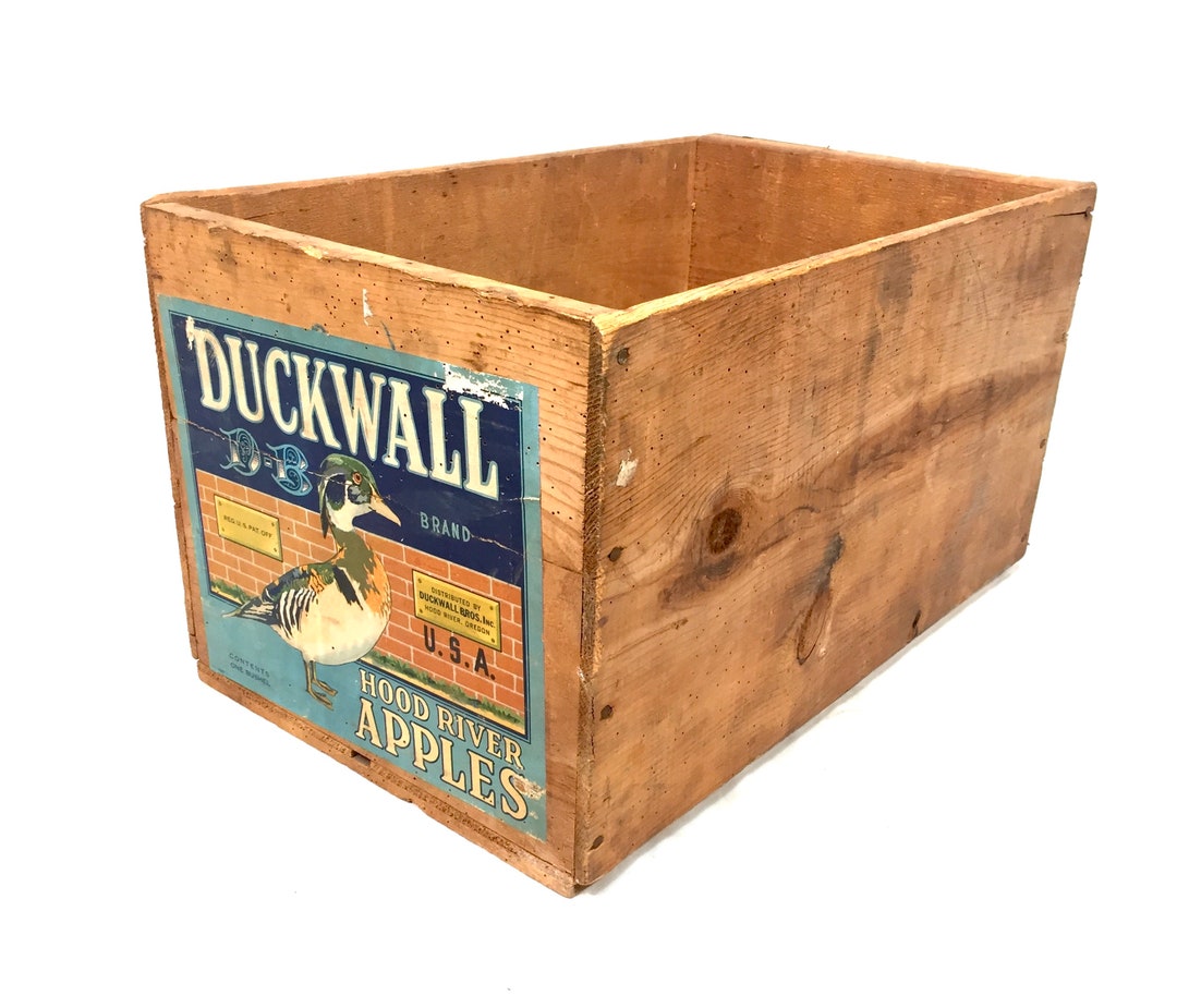 Antique Advertising - Duckwall Brothers Hood River Apples Wooden Fruit ...