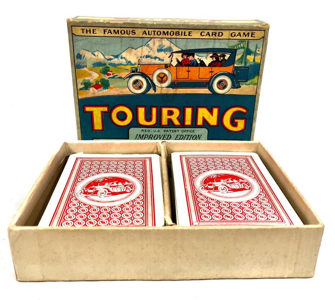 Antique Touring Famous Automobile Card Game by Parker Brothers C.1926 ...