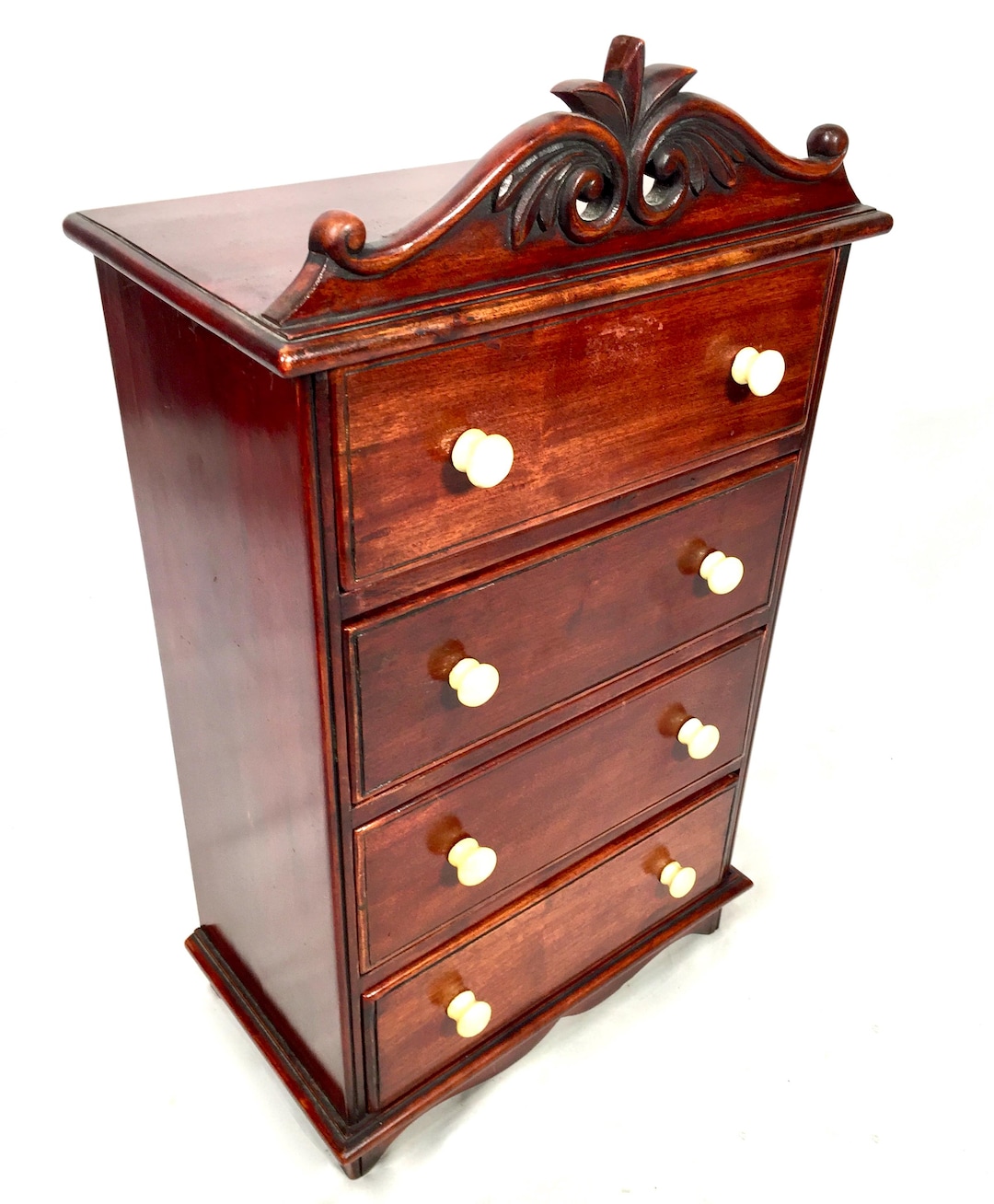 Antique Miniature Tabletop Wooden Chest of Drawers C.1910 / Apprentice ...