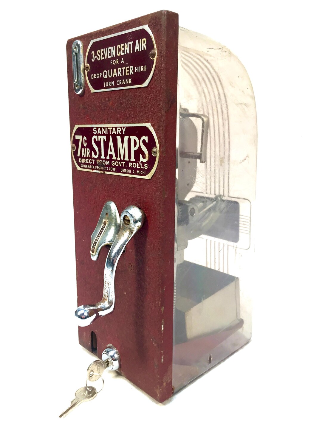 Vintage US Postal Service Coin Operated Stamp Vending Machine / Antique ...