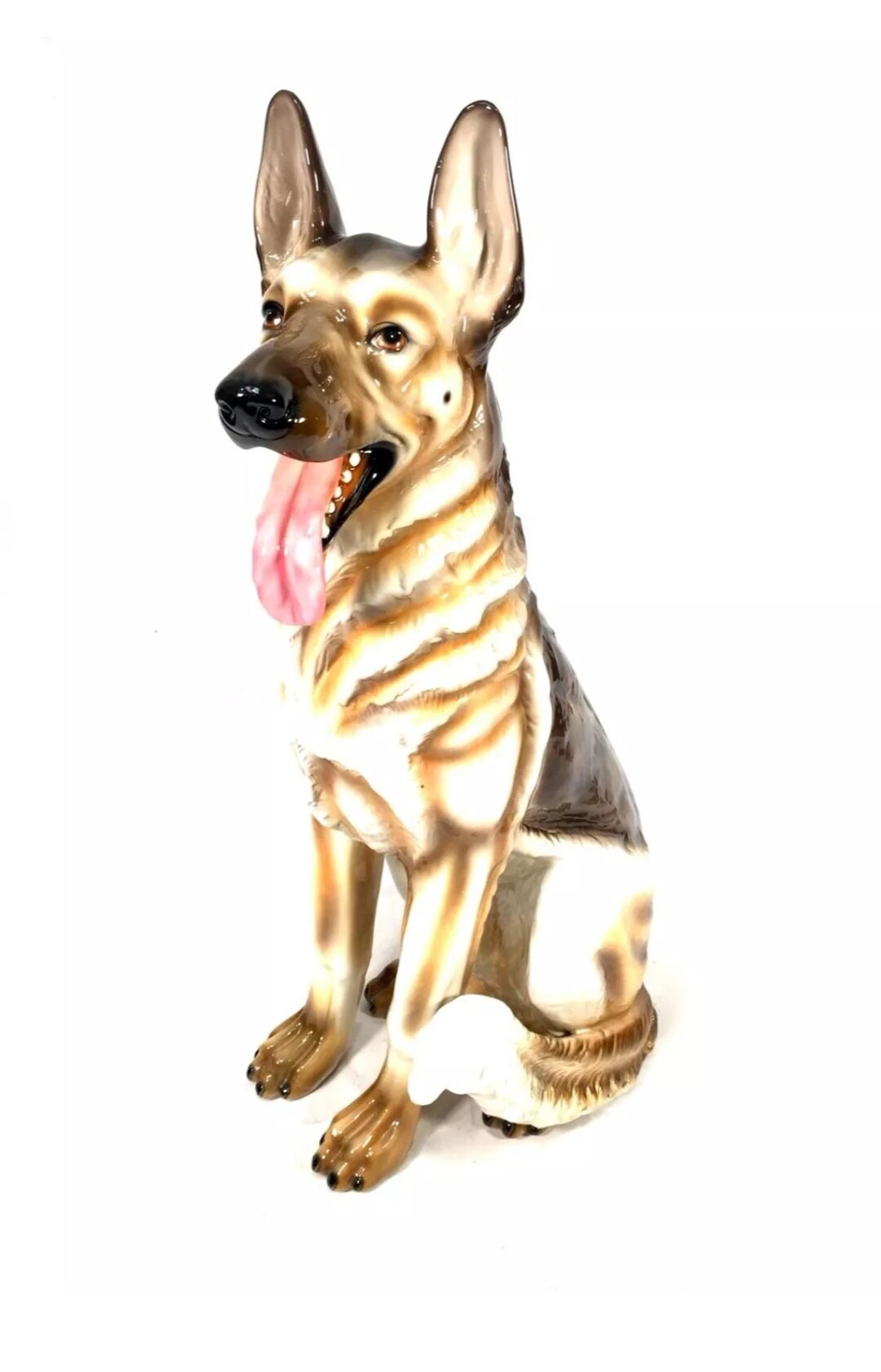Vintage Large Life Size Italian Ceramic German Shepherd Dog Statue ...