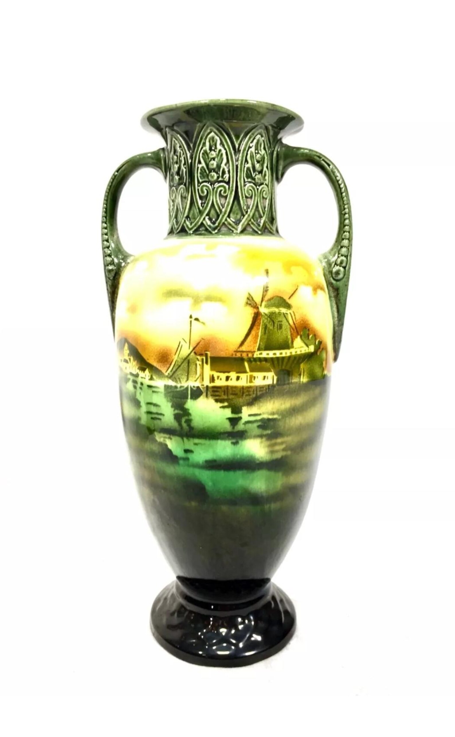 Antique Pair of Czechoslovakia Pottery Vases / Vase Showing Dutch ...