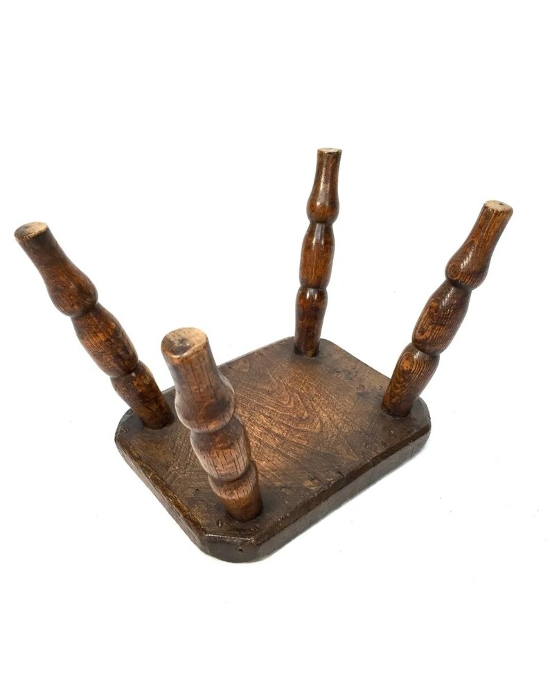 Antique Wooden Oak Milking Stool / Bench / Miniature Seat / 19th ...