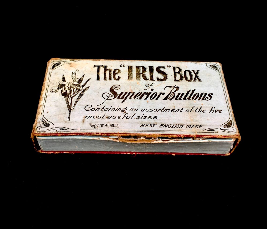 Antique Set of Iris Box Superior Buttons in Box / Vintage Fashion ...