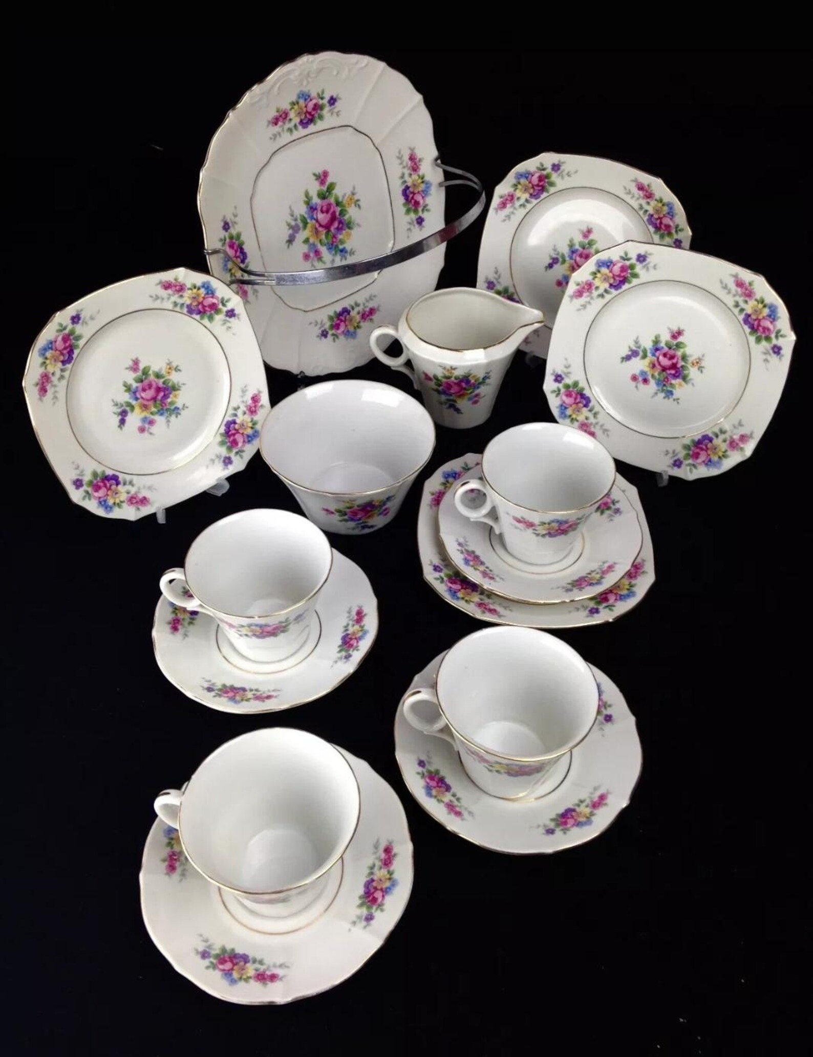 Czech Slovakia Tea Set / Afternoon Tea / Vintage / Floral / for 4 ...