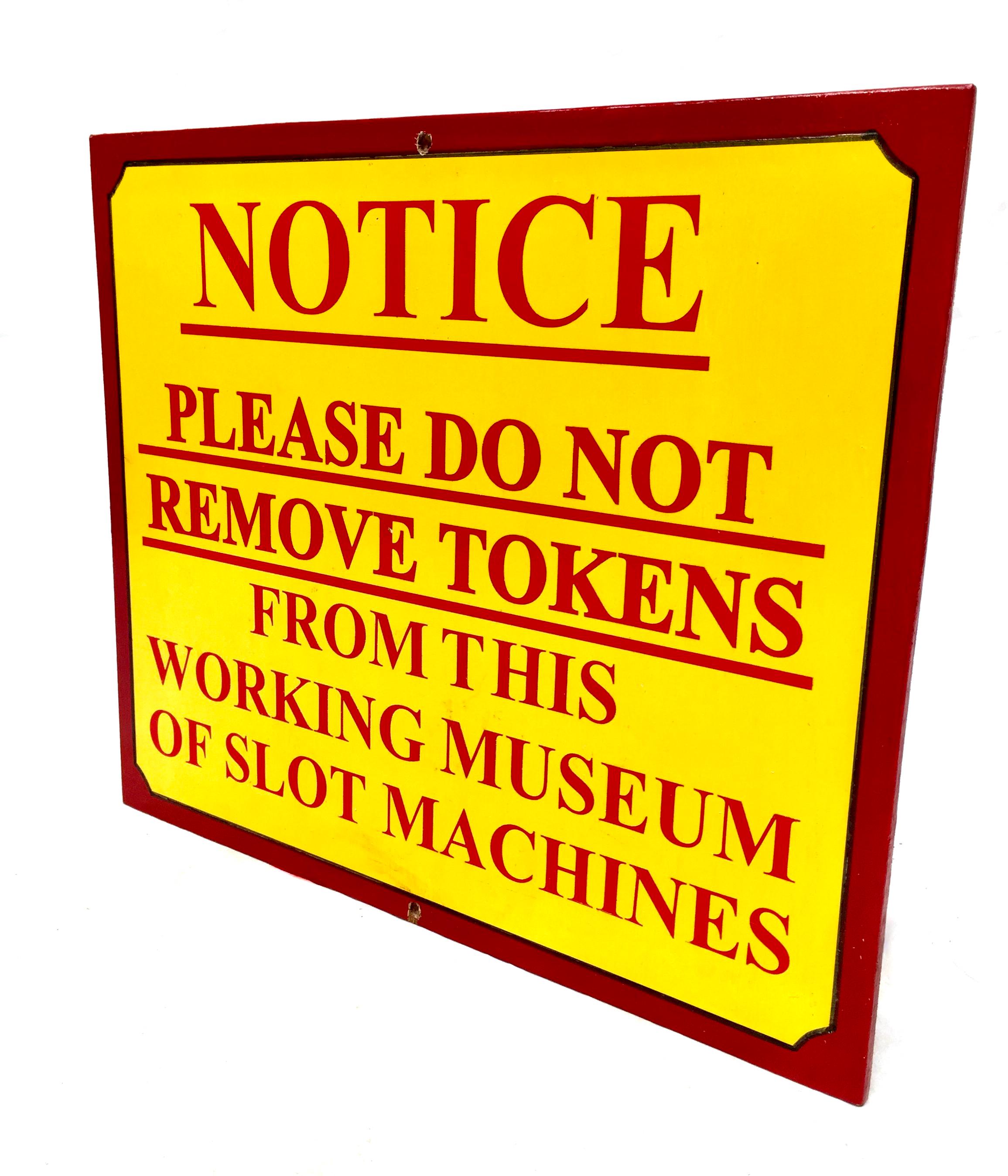 Vintage 20th Century Fairground Used Tokens Sign / Arcade / Paint on ...