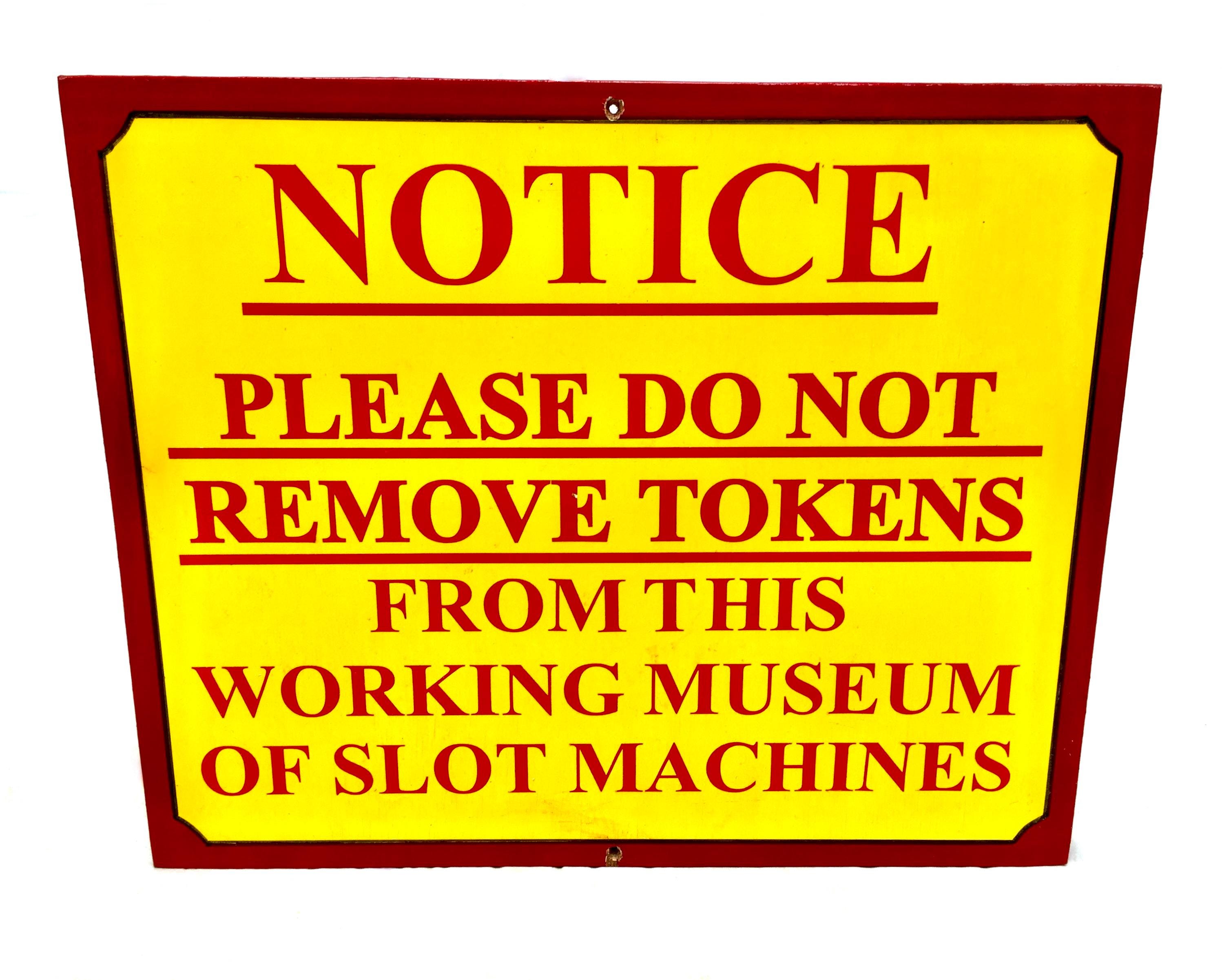 Vintage 20th Century Fairground Used Tokens Sign / Arcade / Paint on ...