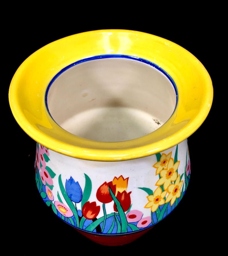 Clarice Cliff Chloris Pattern Printed Vase / Art Deco Pottery / Antique ...