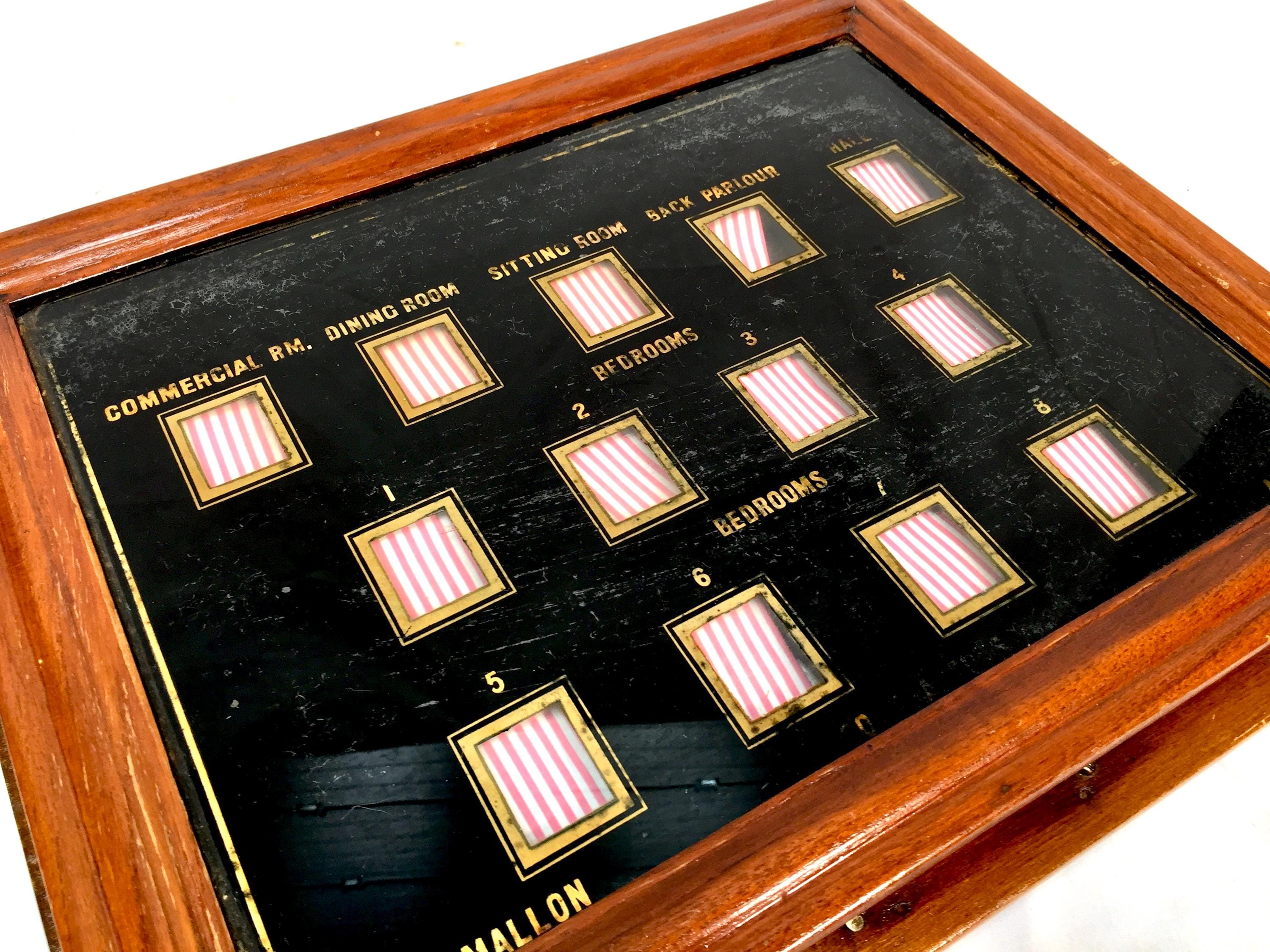 Antique Large Sized Wooden Servants Bell Board / Butlers Call Indicator ...