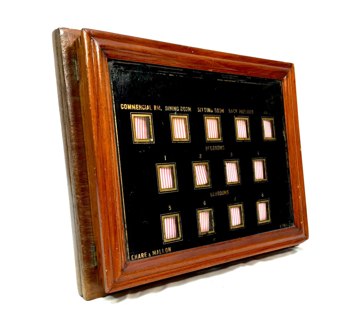 Antique Large Sized Wooden Servants Bell Board / Butlers Call Indicator ...