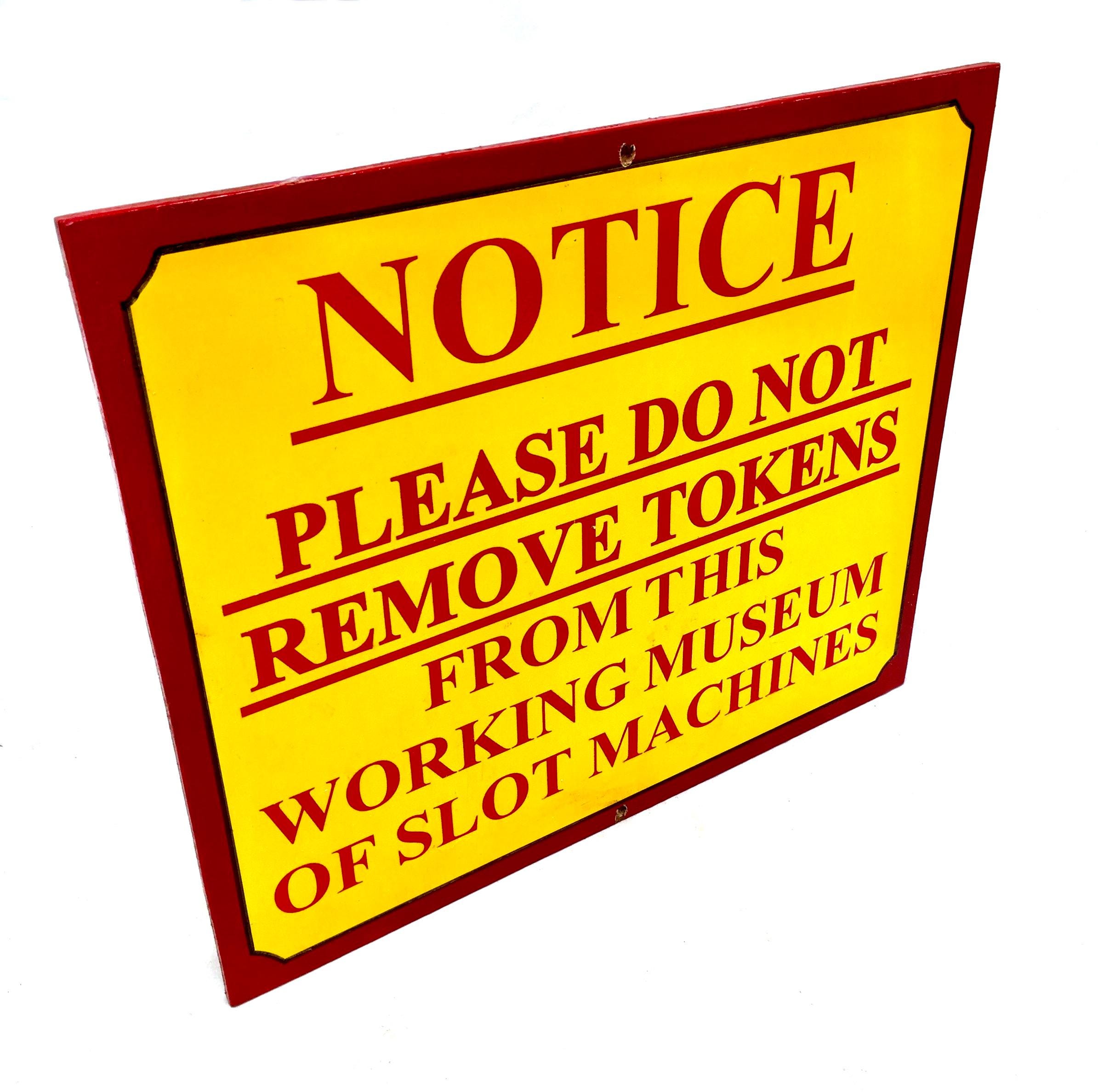 Vintage 20th Century Fairground Used Tokens Sign / Arcade / Paint on ...