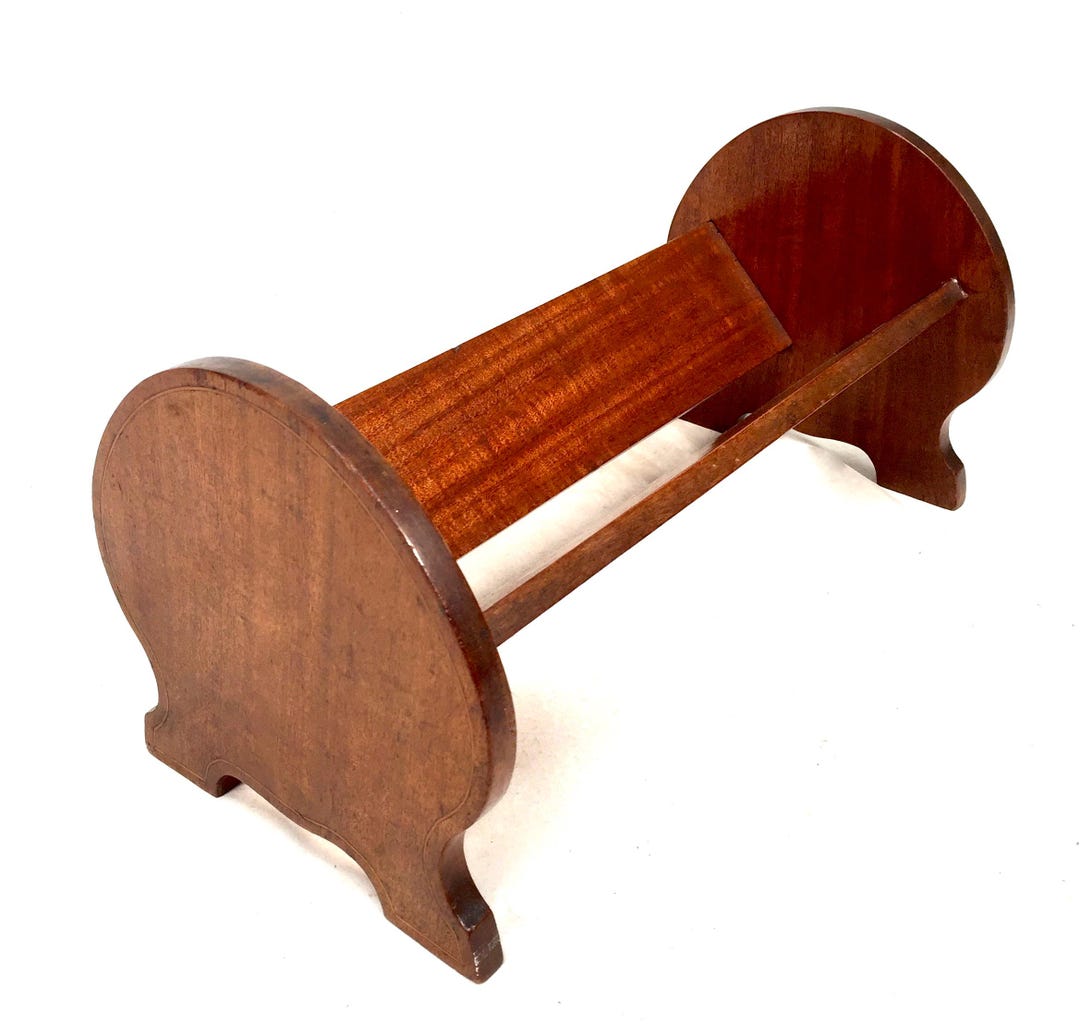 Antique Wooden Mahogany Tabletop Book Display Stand Rack / Trough C ...