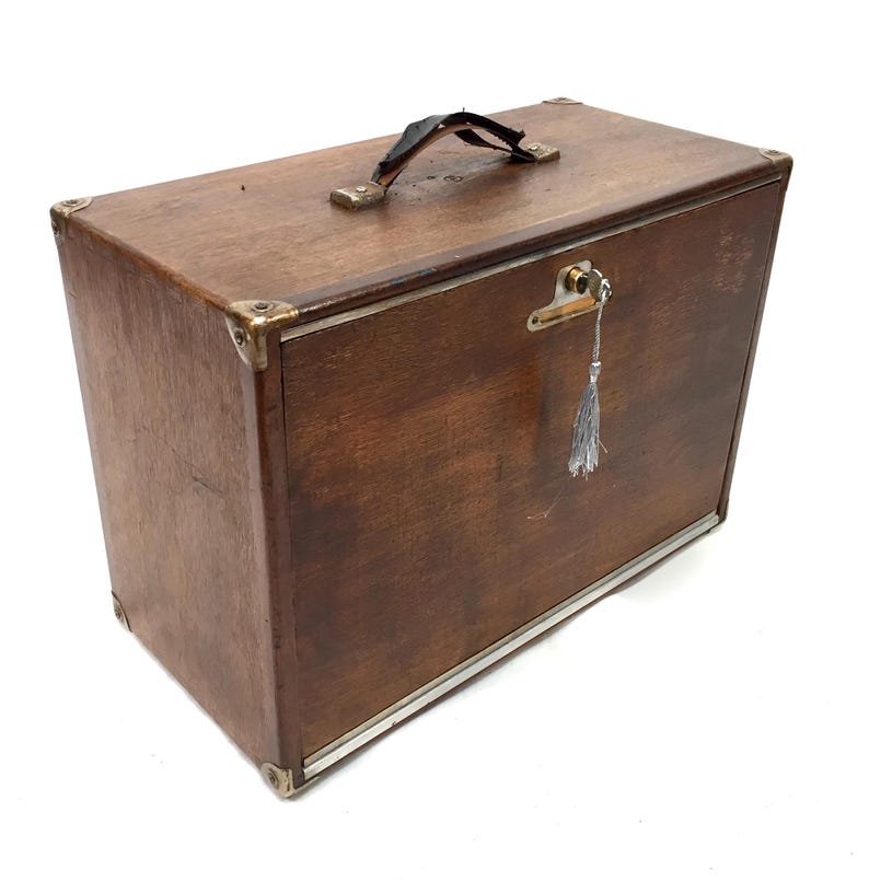 Antique Oak Wooden Engineers Toolbox / Tool Box / Collectors Cabinet ...