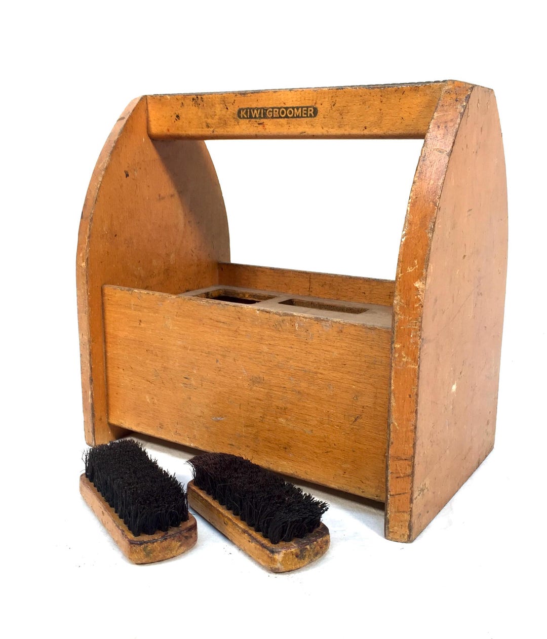 Antique Wooden Shoe Shine Box / Storage Rack / Unit by Kiwi & Brushes ...