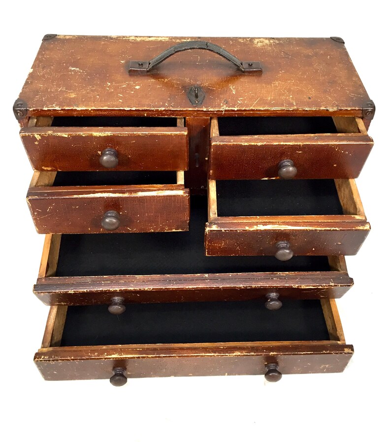 Antique Wooden Engineers Toolbox / Tool Box / Cabinet Storage Chest - Etsy