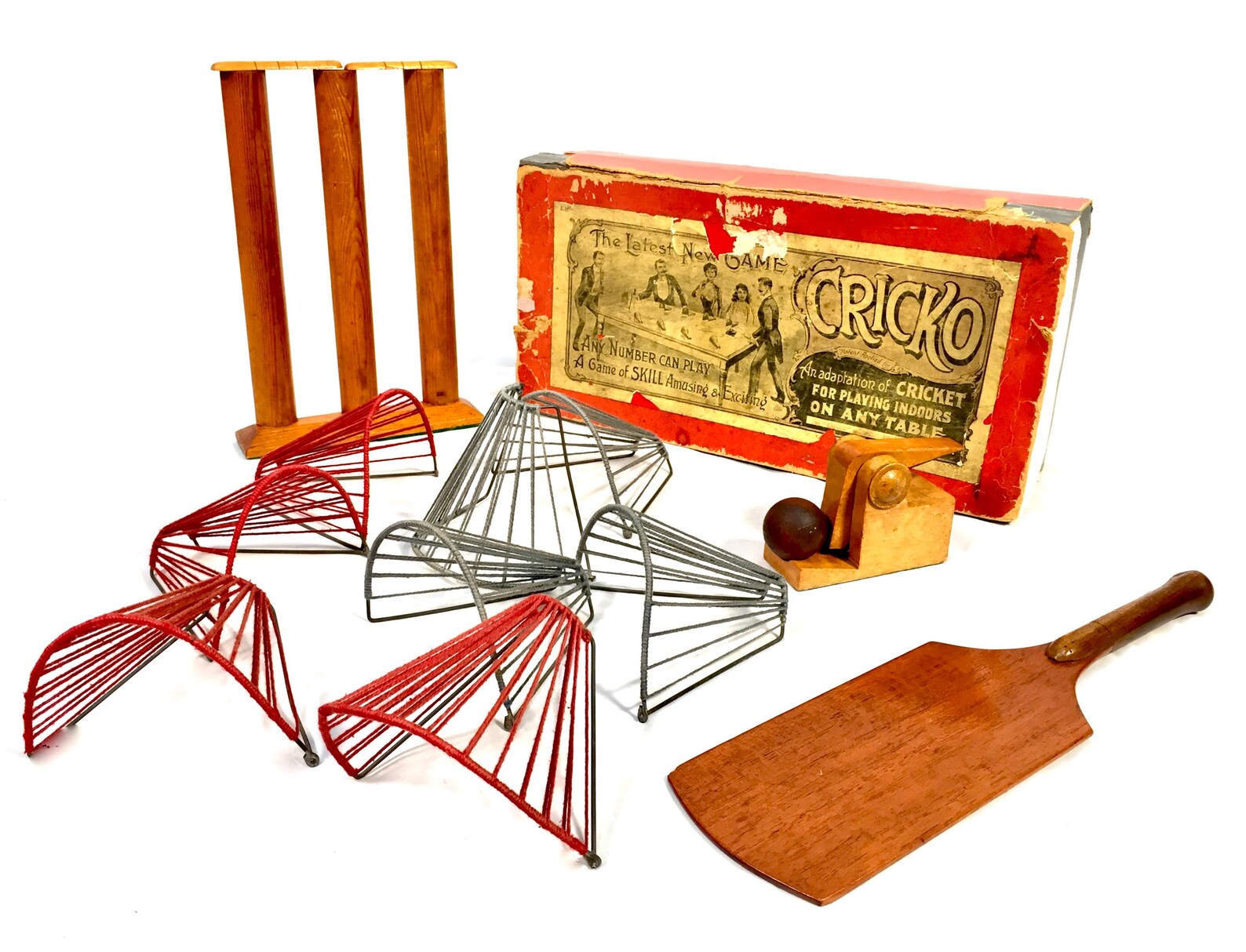 Antique Tabletop Cricket Game Toy in Original Box by the Cricko Company ...