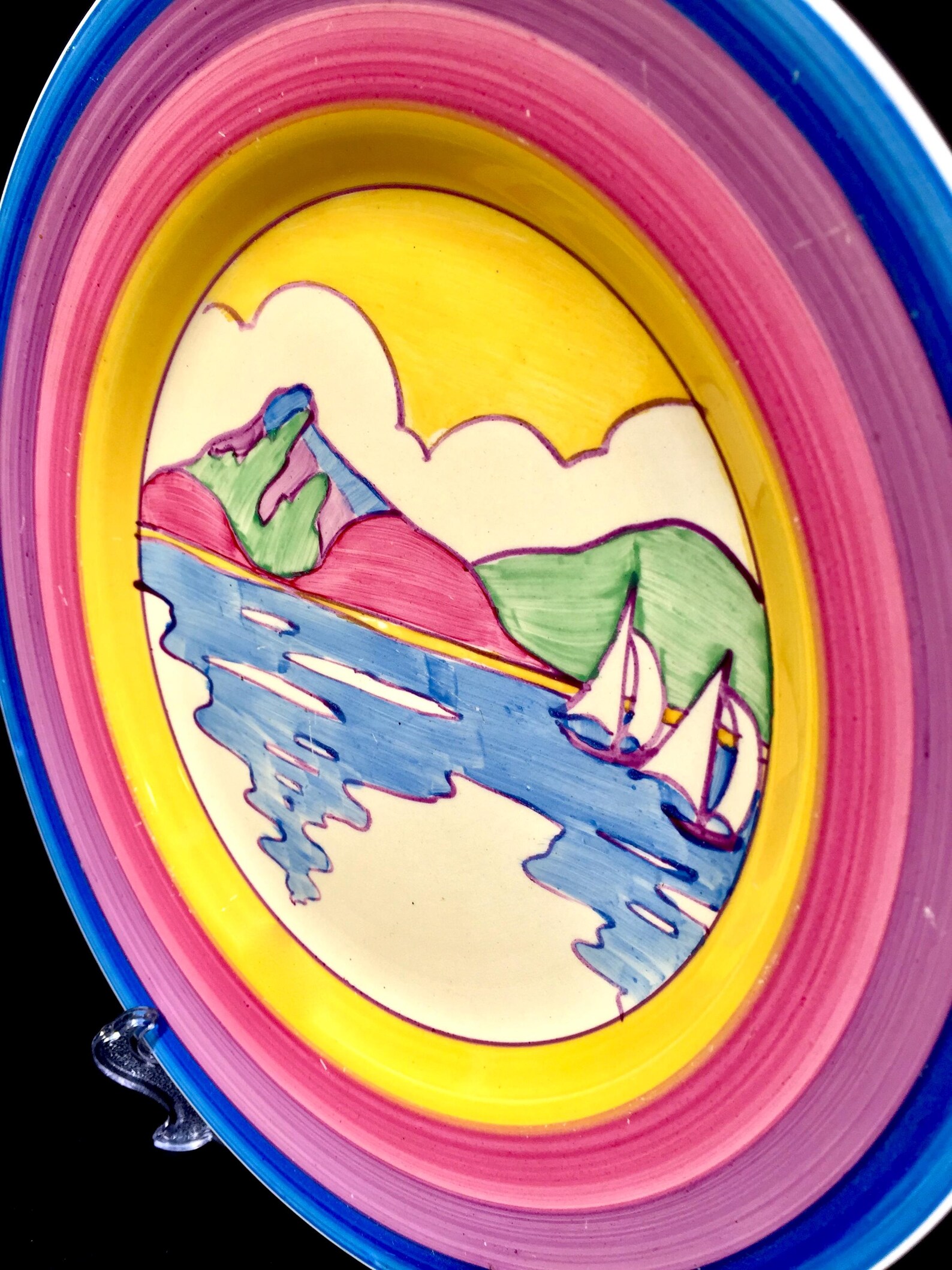 Antique Clarice Cliff - Gibraltar 9" Plate / Art Deco Pottery / Bizarre ...