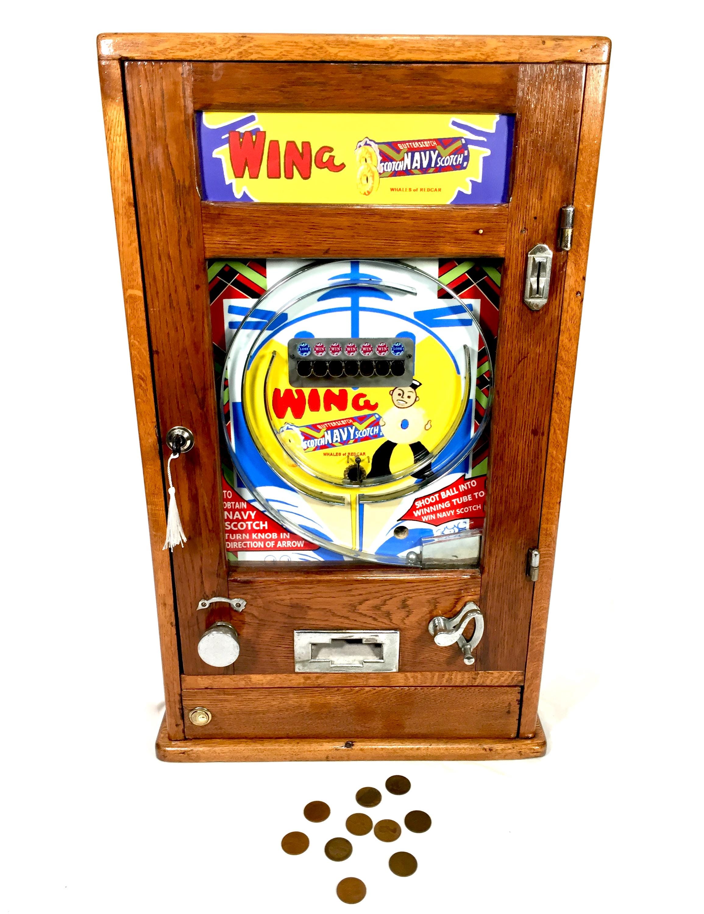 Antique 1960s Oliver Whales Win a Navy Scotch Arcade Coin Operated ...